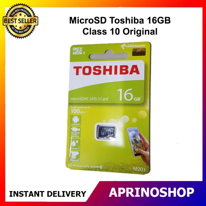 Jual MicroSD Toshiba 16GB Original Class 10 Memory MMC Handphone 48 ...