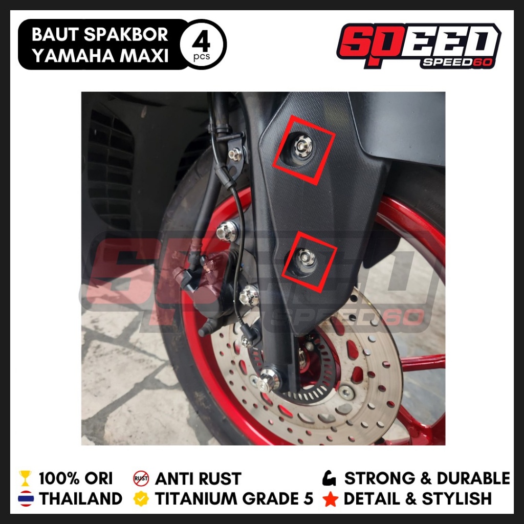 Jual Baut Spakbor Nmax Aerox Lexi Xmax Baut Titanium Grade 5 Thailand ...