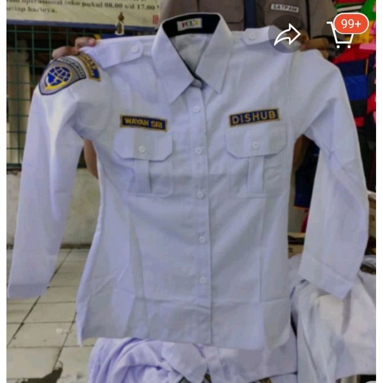 Jual SERAGAM DISHUB/KEMENHUB PUTIH PANJANG*#2Bh BET BORDIR | Shopee ...