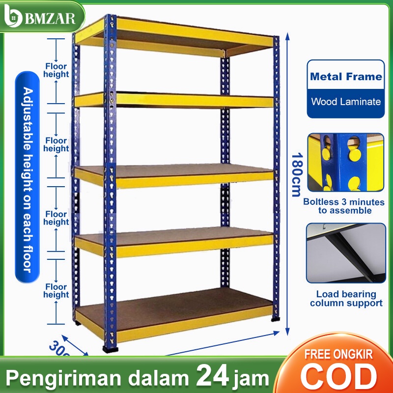 Jual Rak Besi Siku 5 Susun Tebal Rak Besi Kokoh Rak Gudang Serbaguna ...
