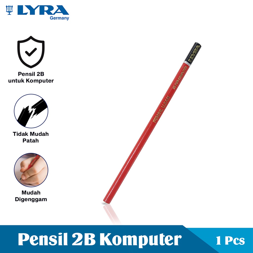 Jual Lyra Pensil Ujian Alat Tulis 2B Pensil Untuk Komputer Pencil For Computer Triangular Pencil ...