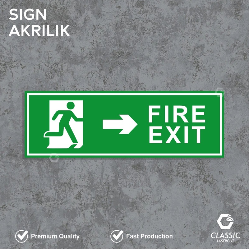 Jual Safety Sign Board Akrilik "Fire Exit - Kanan" | Shopee Indonesia