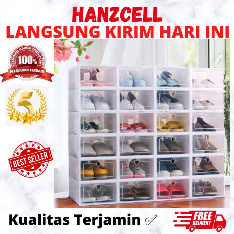 Jual Kotak Sepatu Transparan Tebal Serbaguna Shoes Box Tempat ...