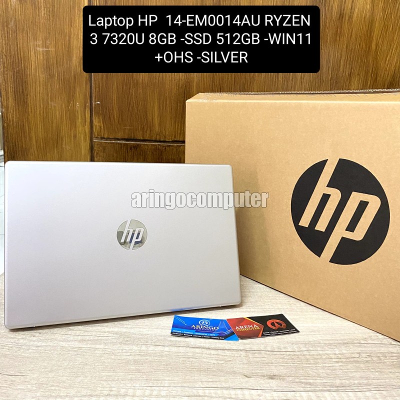 Jual Laptop HP 14-EM0014AU RYZEN 3 7320U 8GB -SSD 512GB -WIN11+OHS ...