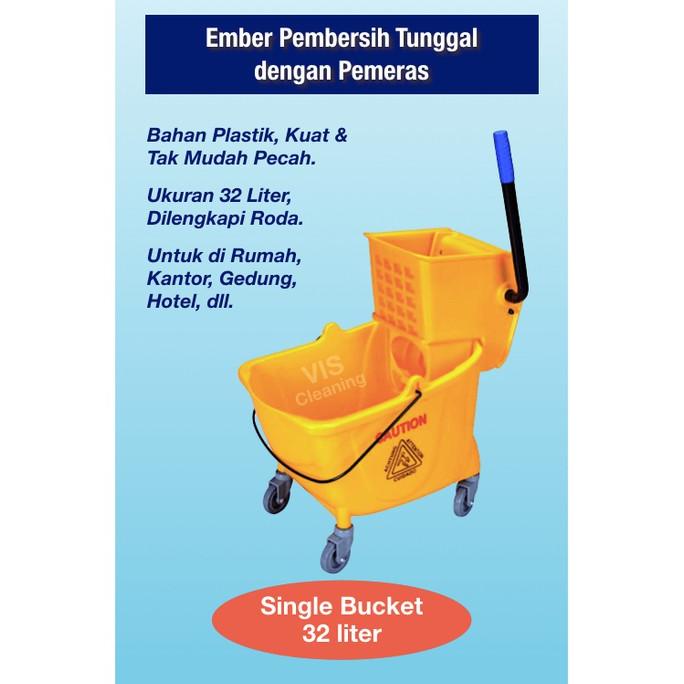 Jual STOK READY! Single Bucket Mop Wringer 32L ( Ember dengan Pemeras ...