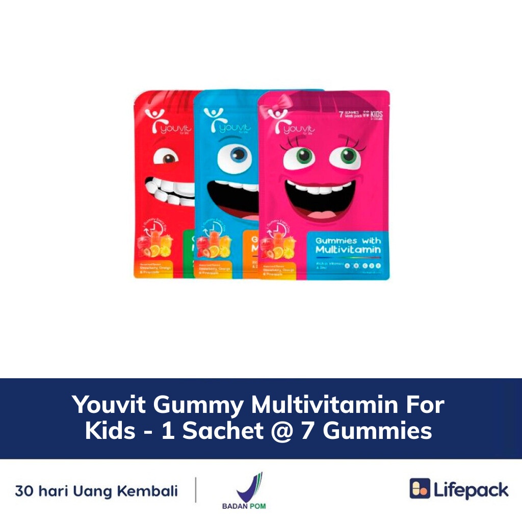 Jual Youvit Gummy Multivitamin For Kids - 1 Sachet @ 7 Gummies ...