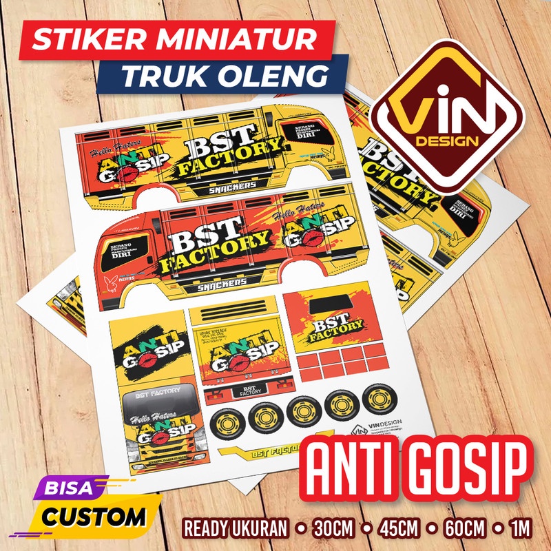 Jual STIKER MINIATUR TRUK / ANTI GOSIP / POLA STICKER MINIATUR TRUCK ...