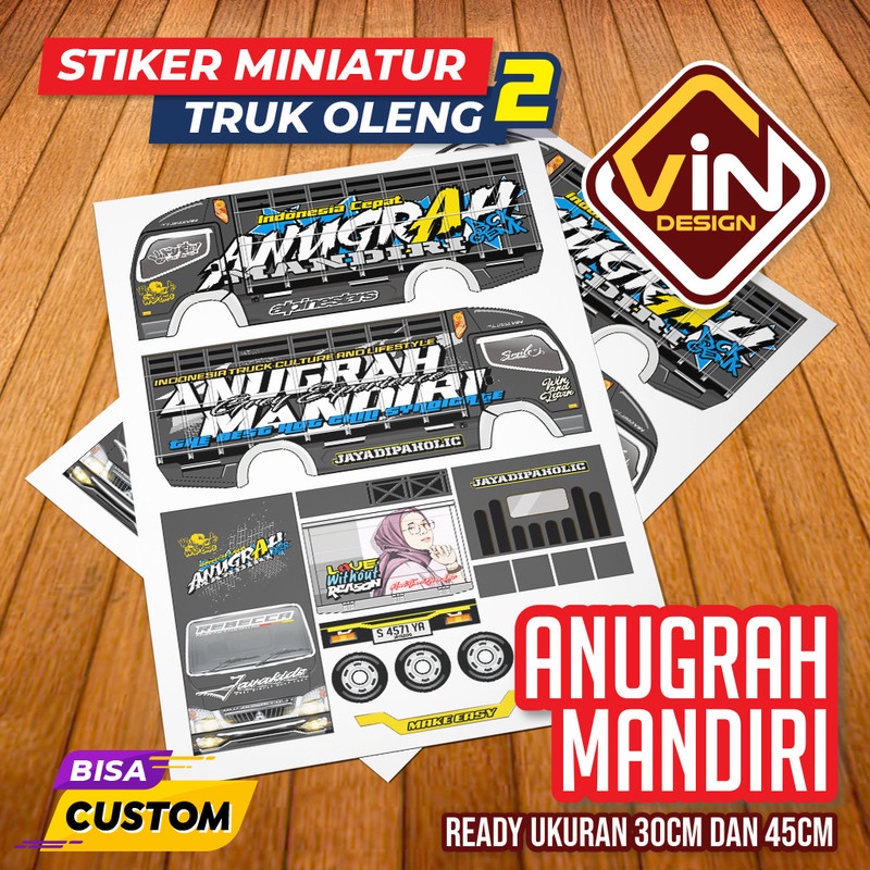 Jual STIKER MINIATUR TRUK / ANUGRAH MANDIRI / POLA STICKER MINIATUR ...