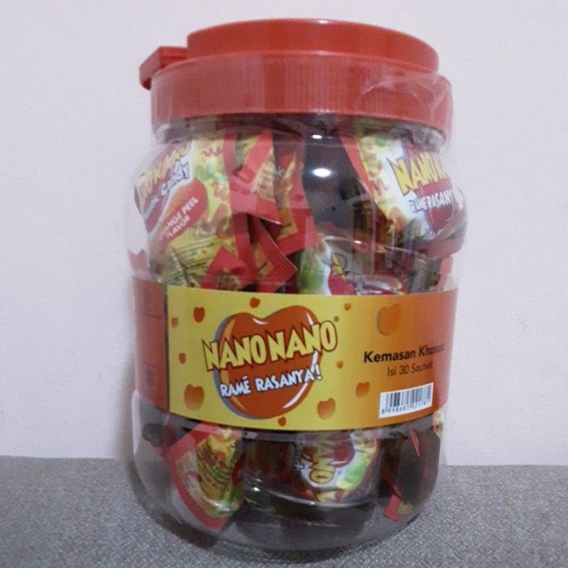 Jual Permen Nano Nano Kemasan Khusus isi 30 sachet Berhadiah Gelas ...