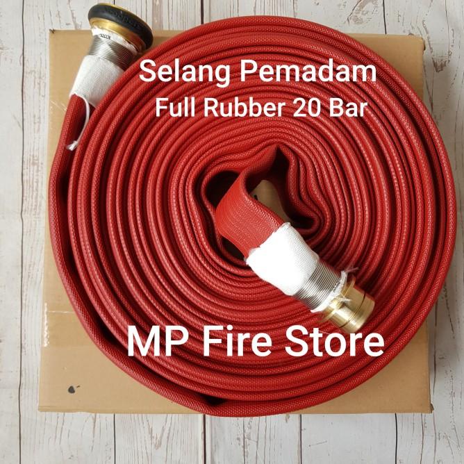 Jual Fire Hose Rubber Jet Star 2.5 Inch X 20 Mtr + Cp Selang Pemadam Merah | Shopee Indonesia
