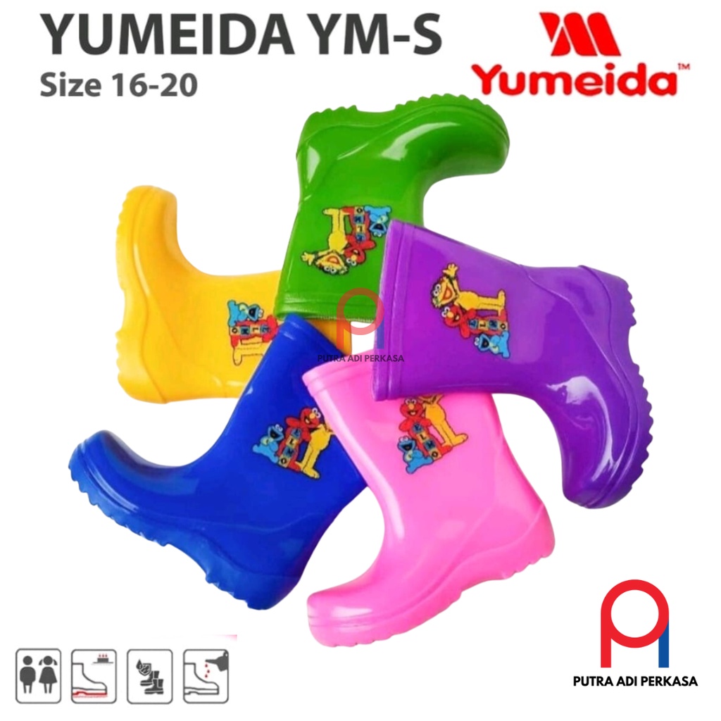 Jual Sepatu Boots Anak Karet Glossy YUMEIDA YM-S - Sepatu Boot Karet ...