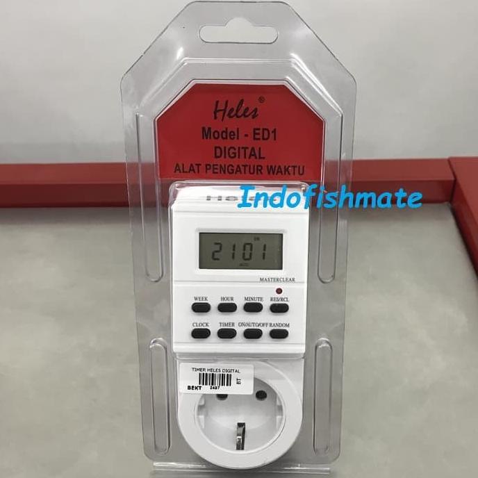 Jual Timer Listrik 24 jam Digital HELES / stop Kontak Timer / colokan Timer | Shopee Indonesia