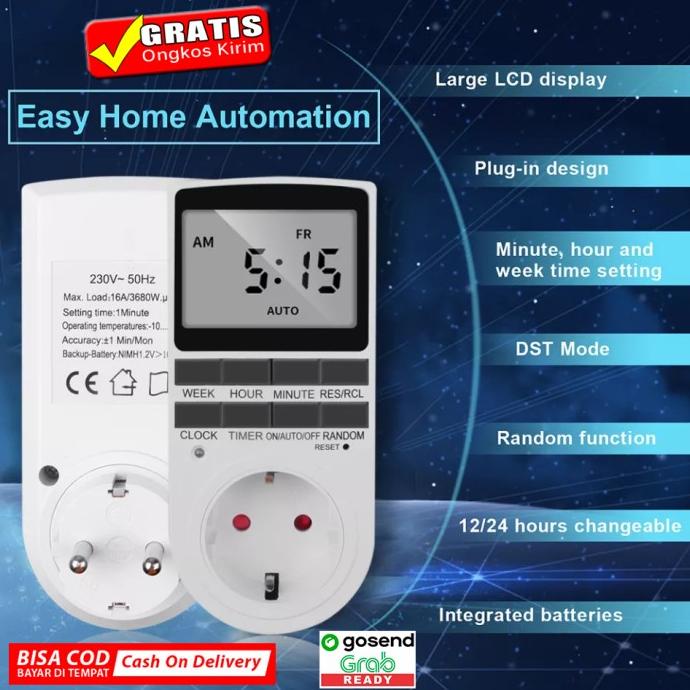 Jual Stop Kontak Timer Digital Otomatis / Automatic Colokan Universal ...