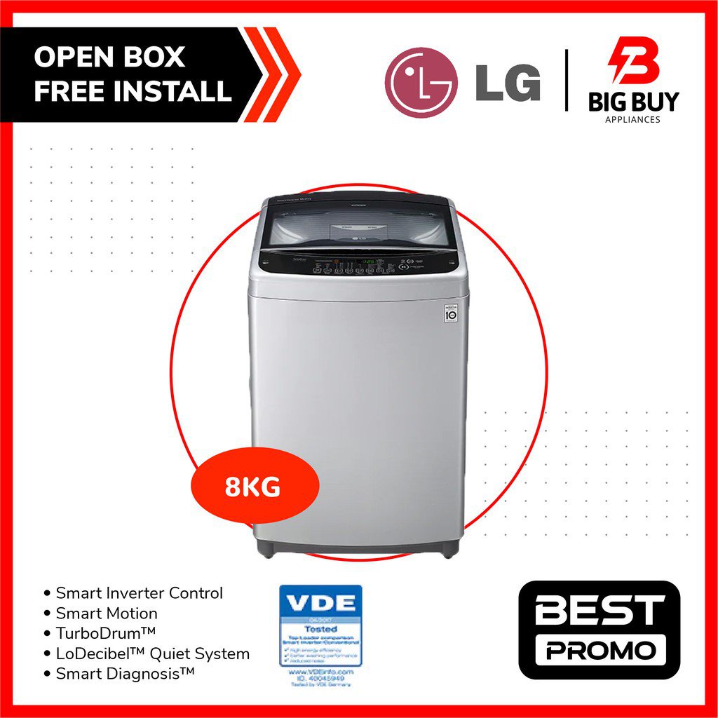 Jual LG 8KG Smart Inverter Top Load Washing Machine T2108VSAM 3URF ...