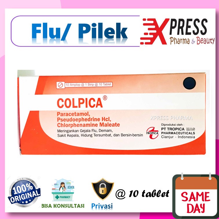 Jual ⚡XPRESS⚡ Colpica STRIP Obat Pilek Flu Tablet Kaplet Kolpika ...