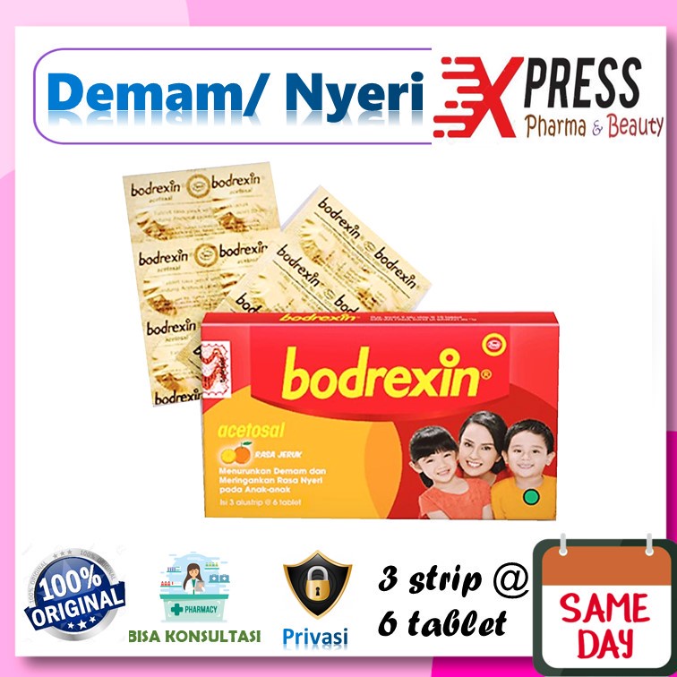 Jual ⚡XPRESS⚡ Bodrexin 1 Strip 4 Tablet Bodrex anak Bodreksin Demam ...