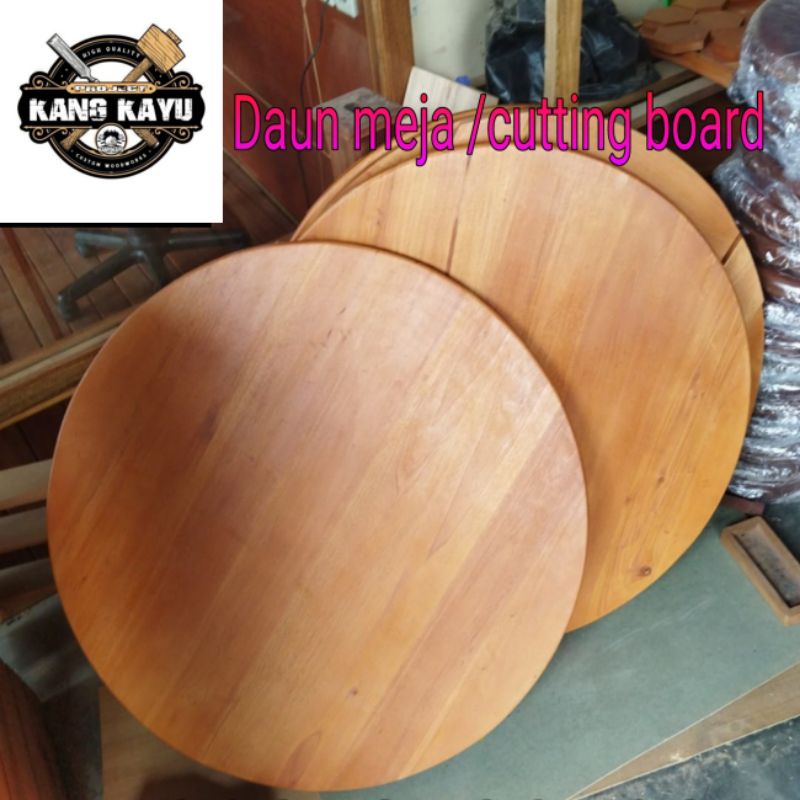 Jual Papan bulat bahan meja kayu minimalis top table meja kayu lesehan ...