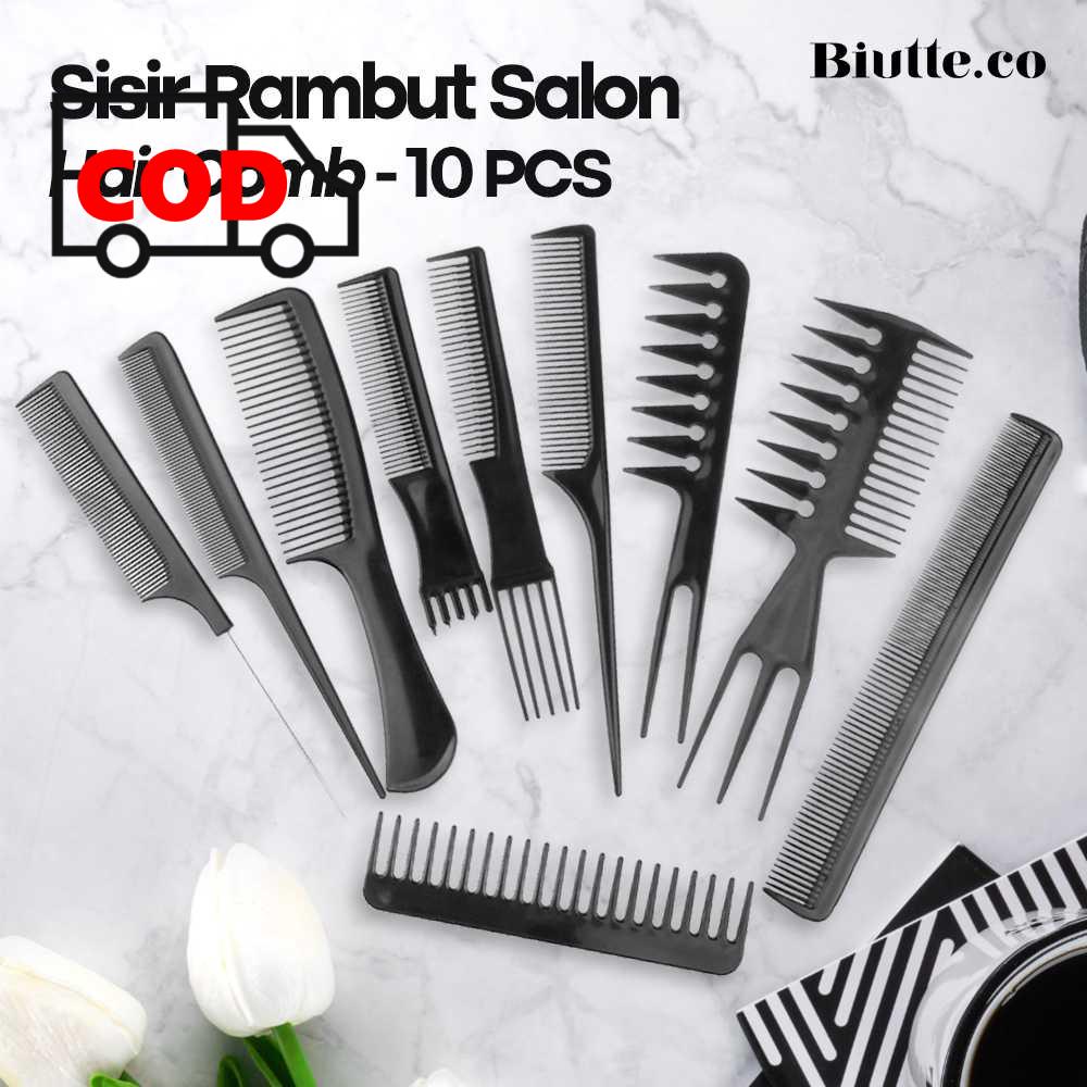 Jual Sisir Rambut Barbershop Salon Set 10 PCS Tipis Ringan Mudah Dibawa ...
