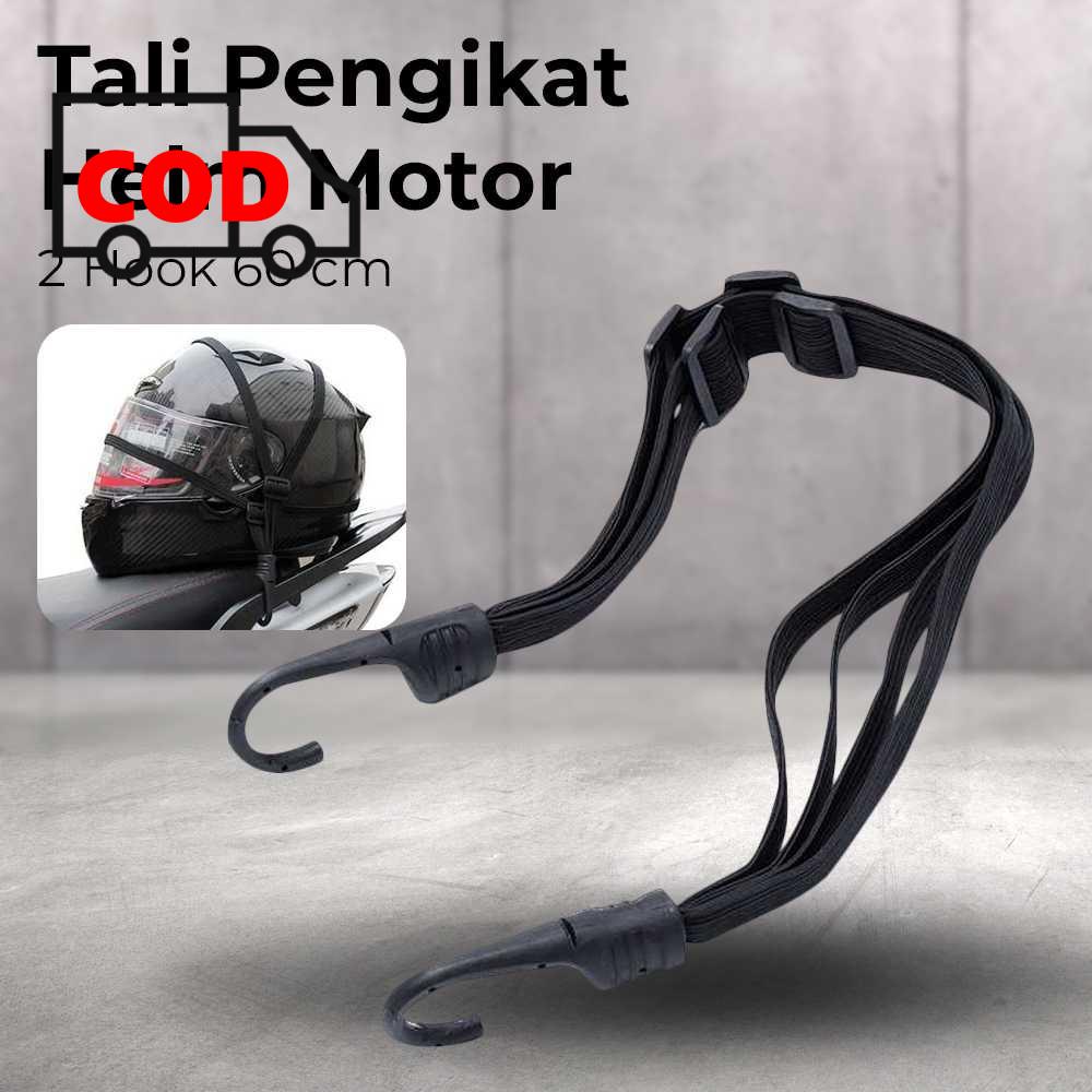 Jual Tali Sabuk Pengikat Helm Motor 2 Hook 65CM Pengaman Safety Elastis ...
