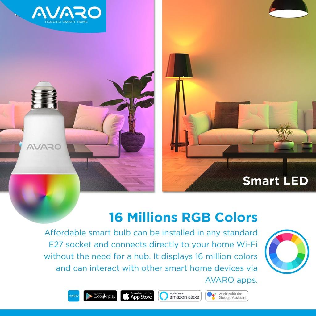 Jual [GRATIS ONGKIR] EXCLUSIVE AVARO Lampu Smart LED WIFI 9W Smart Bulb (RGB + WW) | Shopee ...