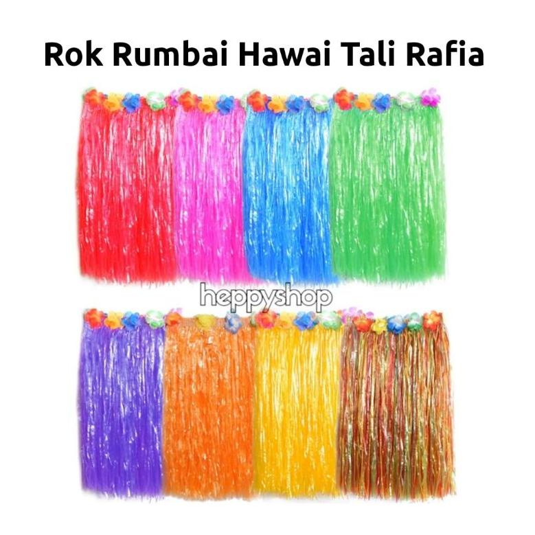 Jual Banyak Pilihan Rok Rumbai Hawai Tali Rafia Pentas Anak Hula ...