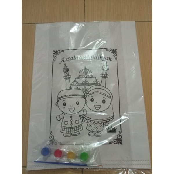 Jual 1 set tas lukis mewarnai tote bag ukuran 30x40x8cm | Shopee Indonesia