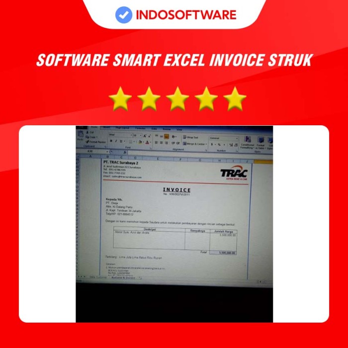 Jual BISA COD SOFTWARE SMART EXCEL INVOICE STRUK KUITANSI KWITANSI NOTA ...