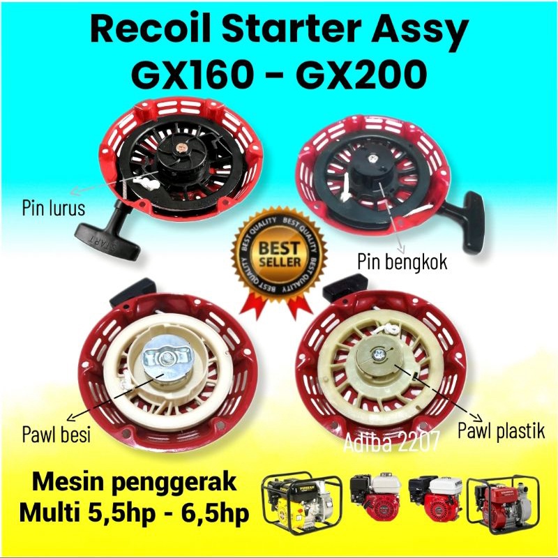 Jual Recoil starter engine pengerak Gx160-200 / kap engkol tarikan selahan stater mesin diesel ...