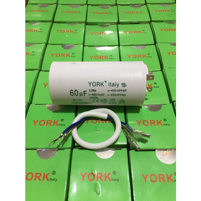 Jual YORK 60 UF - 450V KAPASITOR / CAPACITOR COLOK DAN KABEL (CAPACITOR ...