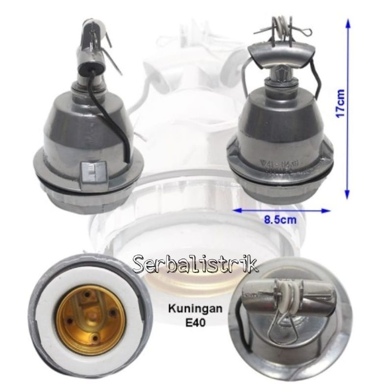Jual Pitting wd E40 besi/Fiting lampu gantung E40/Kap wd E40 besi/Kap ...