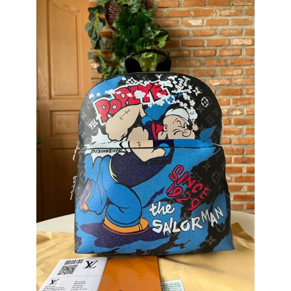 Jual L*V Popeye Graffiti Backpack Series 699091 | Shopee Indonesia