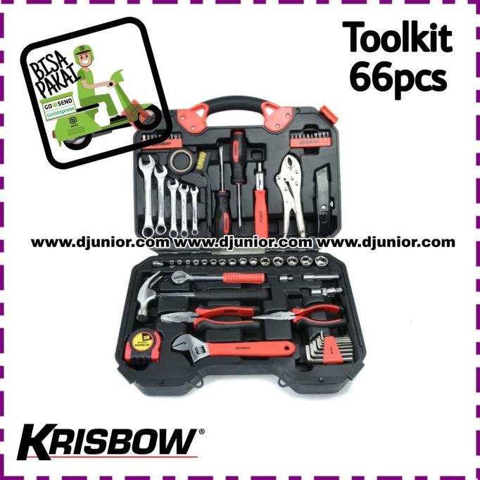 Jual Krisbow - Tool Kit 66 Pcs / Toolkit Box Set Obeng Tang Palu Kunci ...