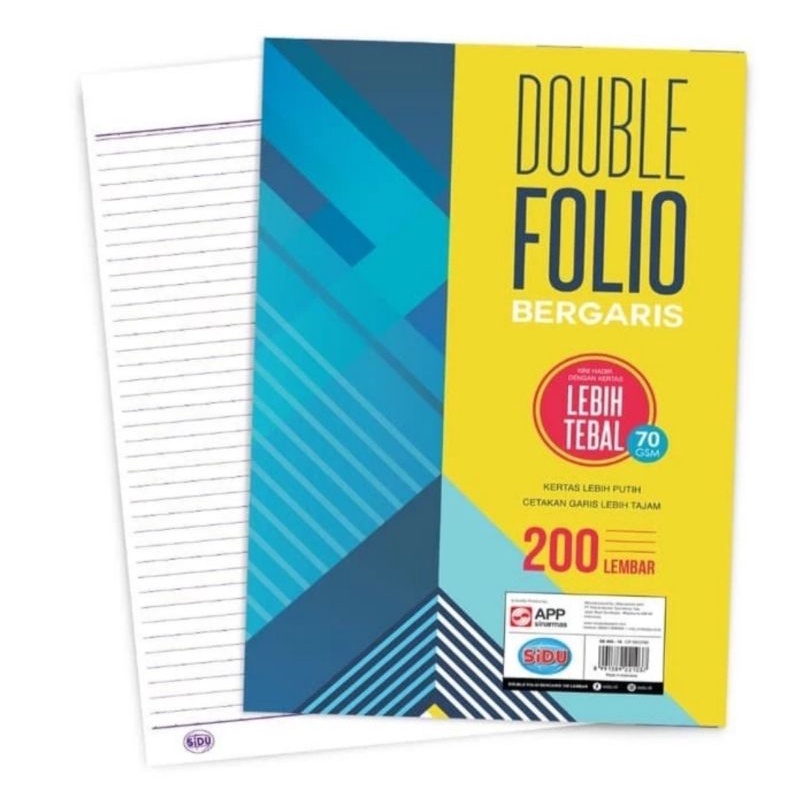Jual Kertas Double Folio Bergaris Sidu Isi 10 Lembar / F4 Garis SIDU ...