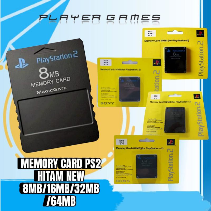 Jual MEMORY CARD PS2 NEW 8MB/16MB/32MB/64MB/128MB MC PS2 HITAM NEW MEMORI PLAYSTATION | Shopee ...