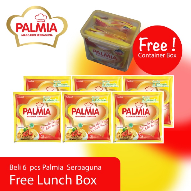 Jual 6 PCS - Palmia Margarin 200 Gr Free Container Box | Shopee Indonesia