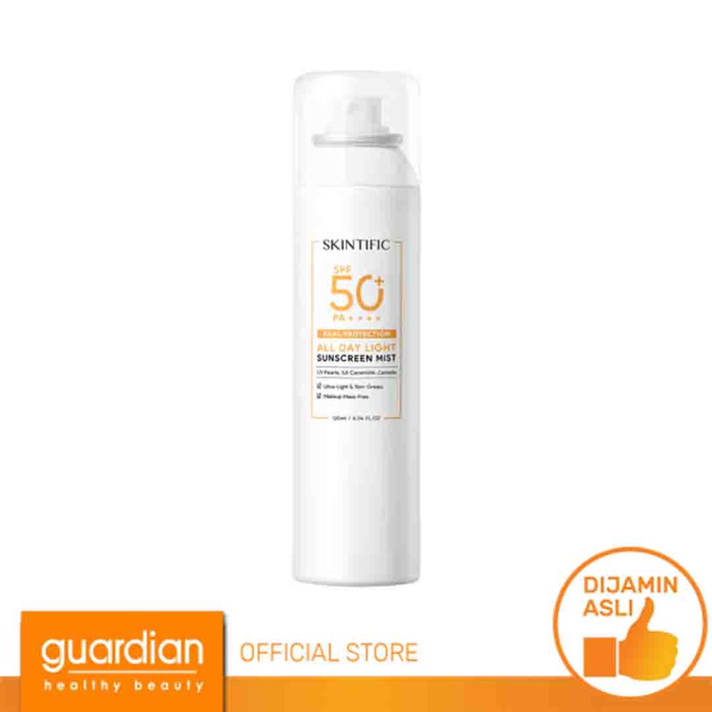 Jual SKINTIFIC All Day Light Sunscreen Mist SPF50 PA++++ Sunscreen Spray Anti UV Wajah/Body ...