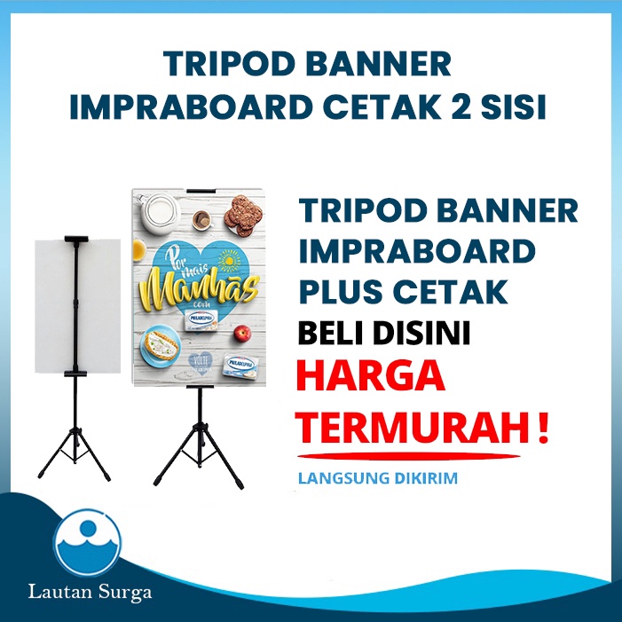 Jual Stand Tripod Banner 2 Sisi Plus Cetak Stiker Impraboard (FREE ...