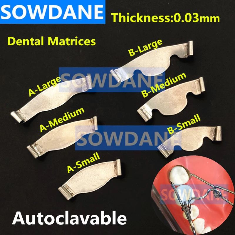 Jual 12pcs/pack Dental Saddle Contoured Metal Matrices Matrix Universal ...