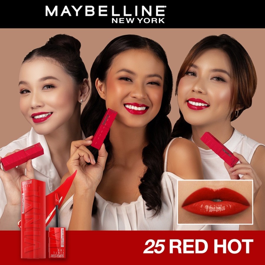 Jual Maybelline SUPERSTAY VINYL INK 25 REDHOT | Shopee Indonesia