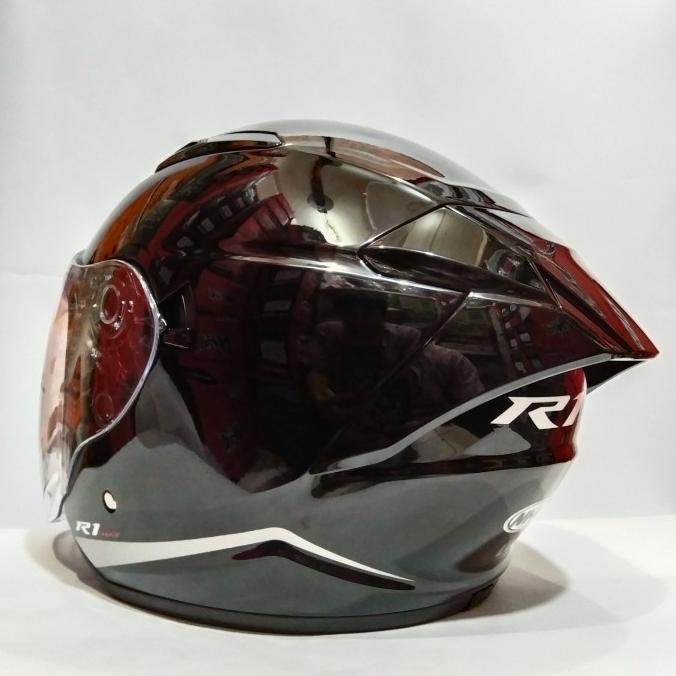 Jual HELM NHK R1 MAX SOLID BLACK METALIK HELM HALF FACE | Shopee Indonesia