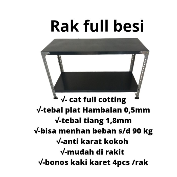 Jual rak besi siku 2 susun /rak besi meja/rak besi kompor /rak serba ...