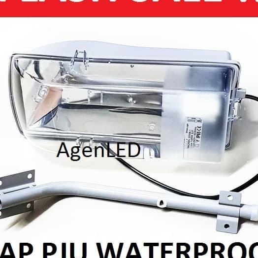 Jual Kap Lampu Jalan Pju Waterproof Led Outdoor Fitting E27 + Tiang Kabel | Shopee Indonesia