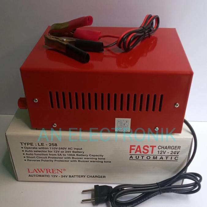 Jual Fast Charger Accu Aki 12V-24V Automatic Charger Aki 12V-24V Lawren ...