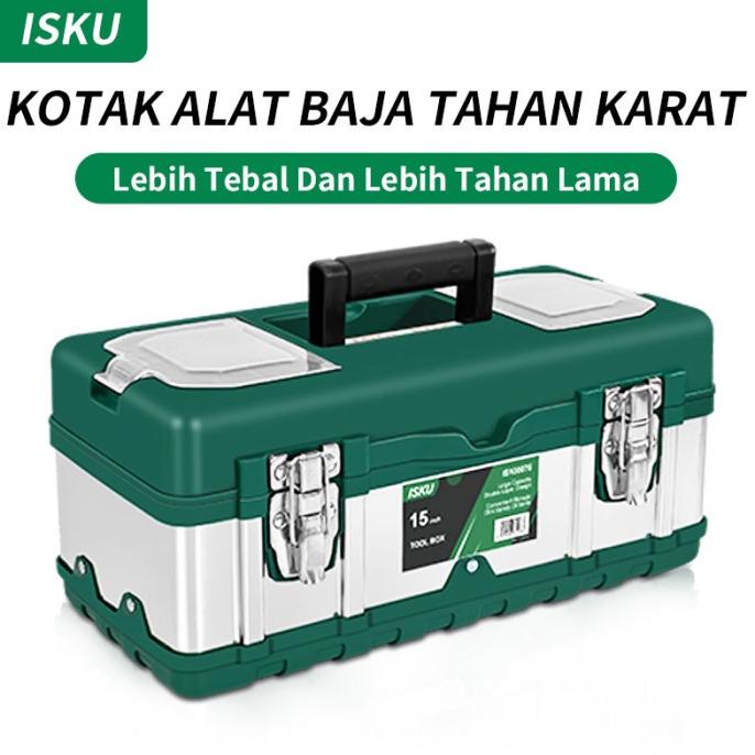 Jual ISKU Tool box Besar Besi tahan karat box alat perkakas 15-20inch ...