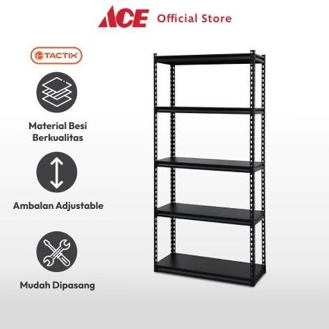 Jual Ace Hardware - Tactix 86X35X183 Cm Rak Besi 5 Tingkat - Hitam ...