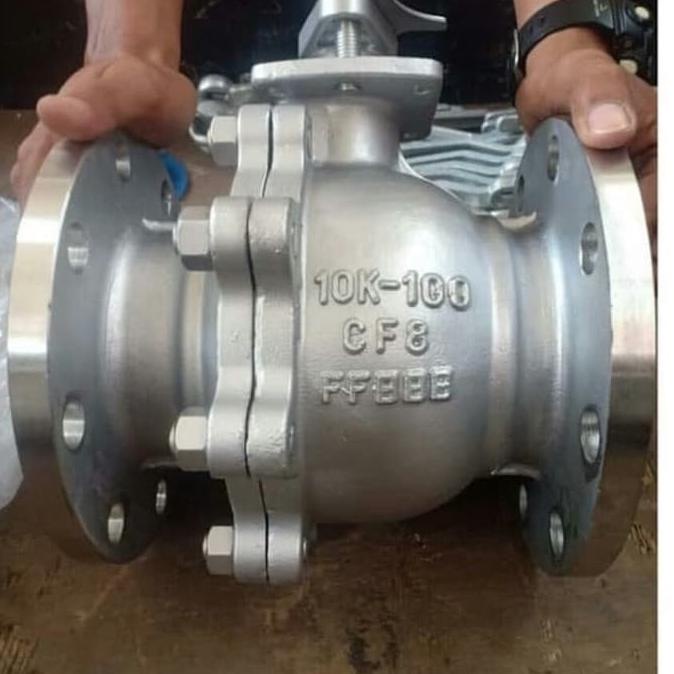 Jual Ball Valve Flange Jis 10K Bahan Ss 304 / Cf8 Uk 4 Inch | Shopee Indonesia