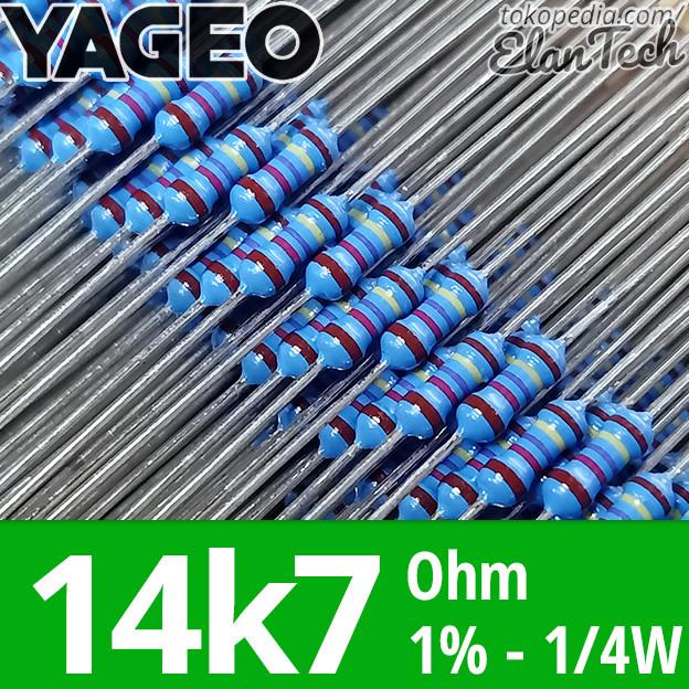 Jual Resistor Yageo 14k7 1/4W 1% 0.25W 1/4 W 14.7 Kilo Ohm Elan73c Kualitas Baik | Shopee Indonesia
