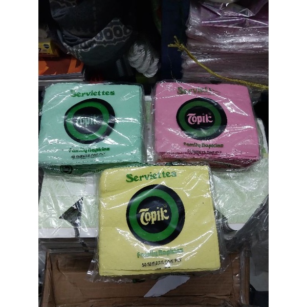 Jual Tisu Makan Warna / Tisu Green / Tisu Topik Warna isi 50 sheet ...
