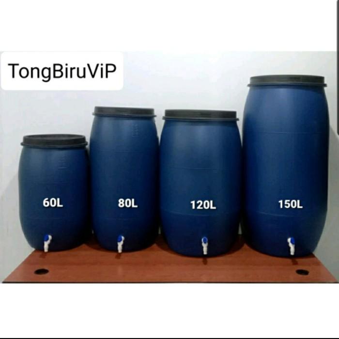 Jual Ember 80L Tong Air Biru + Kran. Tebal Kuat 80L (Termasuk Tutup ...