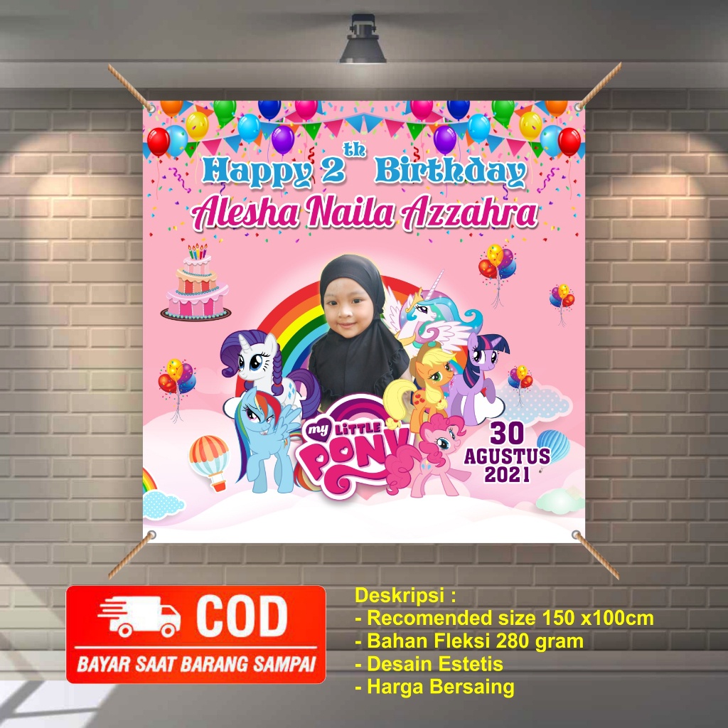 Jual Bisa COD Chek Dulu SPANDUK KUDA PONY/ LITTLE PONY BANNER/ BACKDROP ...